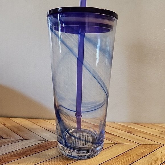 Starbucks | Dining | Starbucks Purple Swirl Wave Glass Cup Tumbler With ...